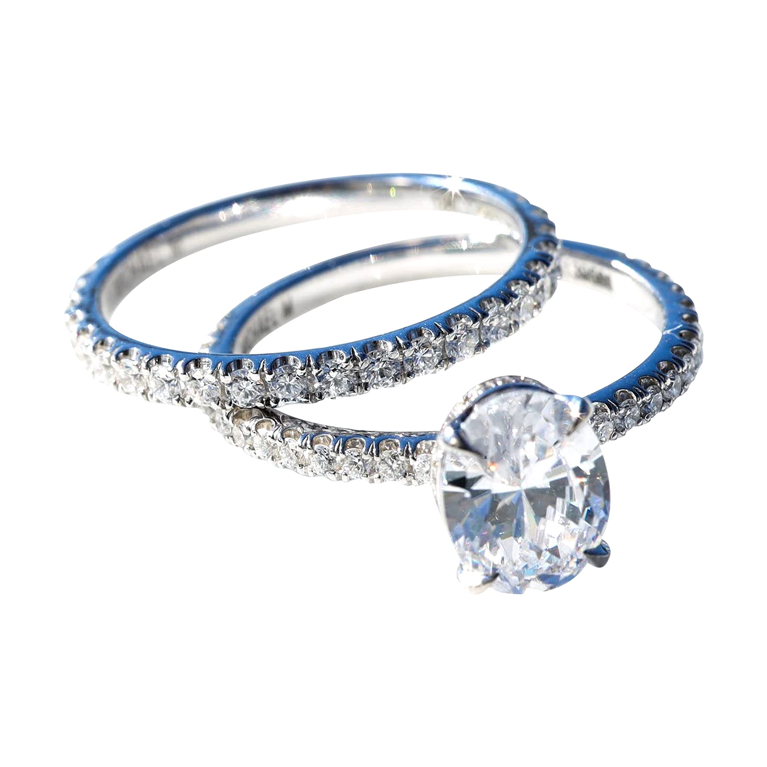 Central Diamond Center VOUS Oval Cut Solitaire Engagement Wedding Ring, Sterling Silver w/Pure Brilliance Zirconia - Size 6.5