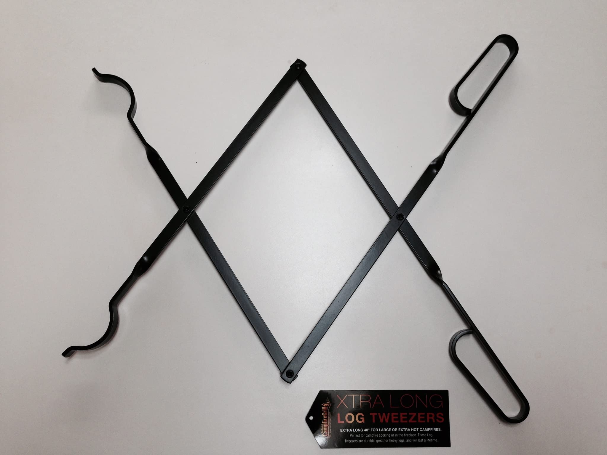 The Perfect Campfire Grill Extra Long Log Tweezers, Heavy Duty Fireplace Tongs, 40"