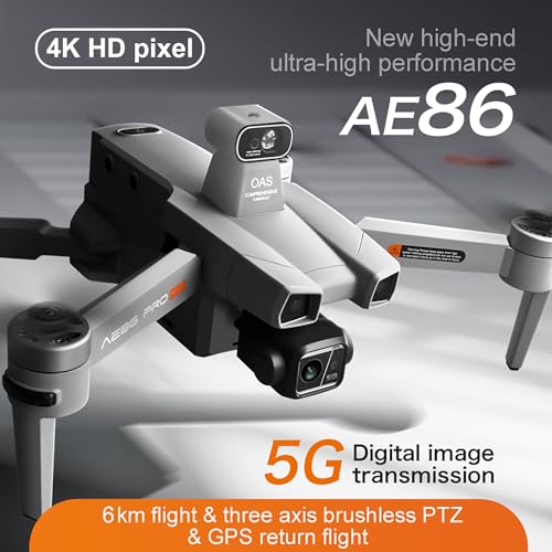 Bingchat GPS Drone with Dual Camera for Adults 4K HD, 3 Axis Gimbal EIS for Video, 82 Mins Flight Time, 19685ft 5G Digital Image Transmission, Professional Laser Obstacle Avoidance, GPS Auto Return,