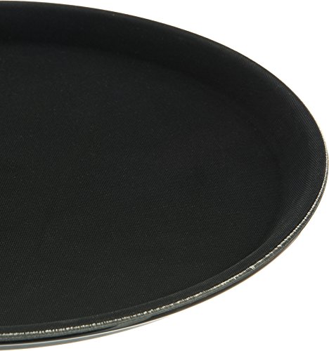 Carlisle FoodService Products 1100GL004 GripLite Rubber Lined Non-Slip Round Serving Tray, 11" Diameter, Black (Pack of 12)