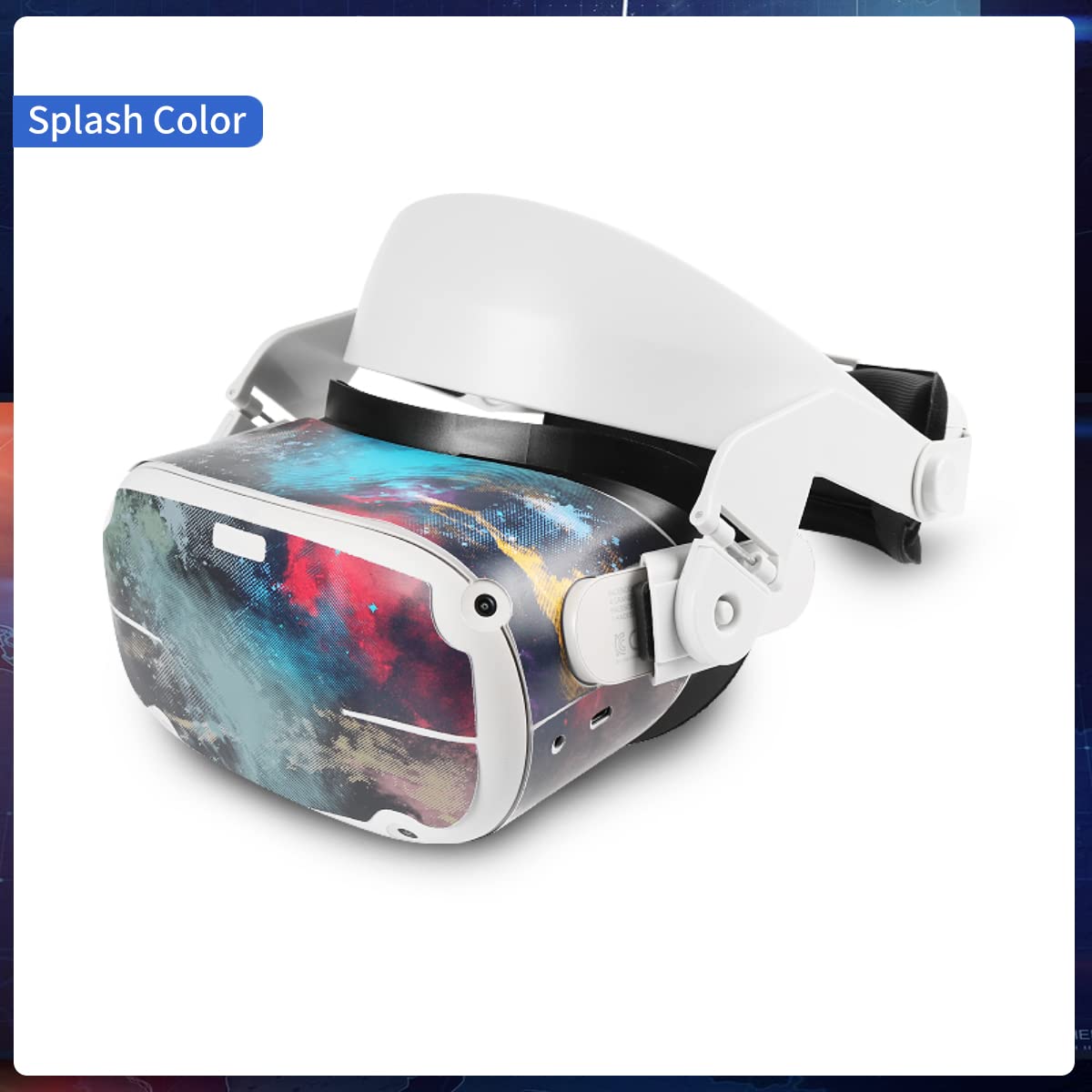 ZyberGears VR Stickers Compatible with Quest 2 Headset Skin Controllers Skin Traceless Frosting Protective Accessories - Splash Color