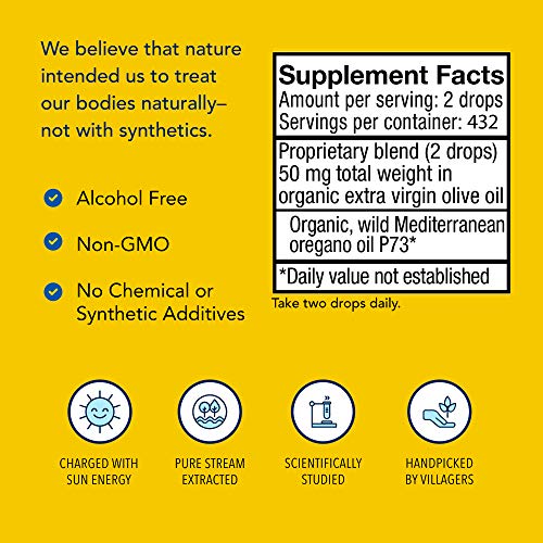 NORTH AMERICAN HERB & SPICE Super Strength Oreganol P73-1 fl. oz. - Immune System Support - Certified Organic, Wild Oregano - 285% More Potent Than Regular Strength - Non-GMO - 194 Servings