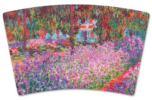 Mugzie "Monet: The Artist's Garden" Stainless Steel Travel Mug with Insulated Wetsuit Cover, 20 oz, Black
