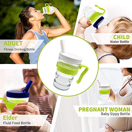Kirimon Flow Control Spill Proof Cup with Two Style Lids - Spill-Resistant, Leak-Proof,Break-Proof Feeding Cup for Elderly,Disabled and Adults