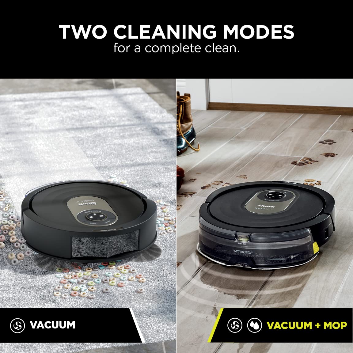 Shark AV2001WD AI VACMOP 2-in-1 Robot Vacuum and Mop with Self-Cleaning Brushroll, LIDAR Navigation, Home Mapping,Compatible with Alexa, Wi-Fi, Black/Brass + White Towel + LCD Screen Cleaner