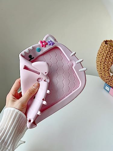 Premium Cute Soft Silicone Cat Pattern Tablet Case with Built-in Foldable Kickstand Shockproof Cover Case for iPad Air 4 2020 10.9"