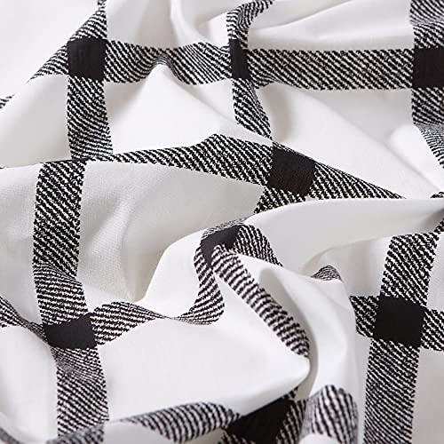 Eddie Bauer - King Duvet Cover Set, Soft Cotton Bedding with Matching Shams, Modern Plaid Home Decor (Bunkhouse Charcoal, King)