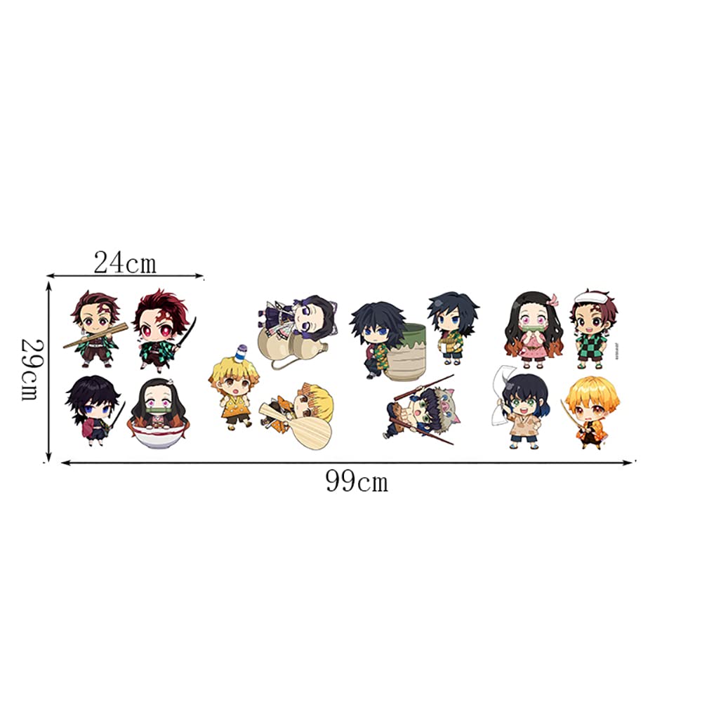 Demon Slayer Wall Stickers,Peel and Stick Removable Wall Decals Anime Stickers for Kids Nursery Bedroom Living Room Decorations