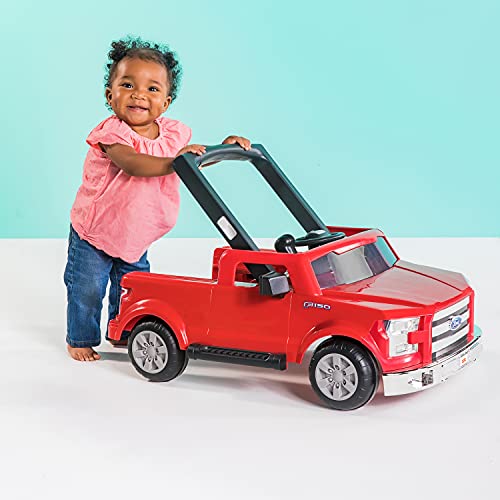 Bright Starts Ford F-150 Ways to Play 4-in-1 Baby Activity Push Walker, Red, Age 6 Months+