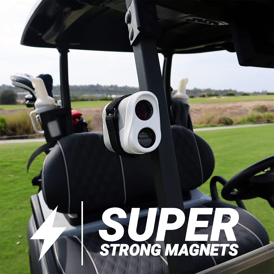 Blue Tees Golf Series 2 Laser Rangefinder - 800 Yards Range, Flag Lock Pulse Vibration, Non Slope. Attaches to Push Cart, Golf Cart Rails.