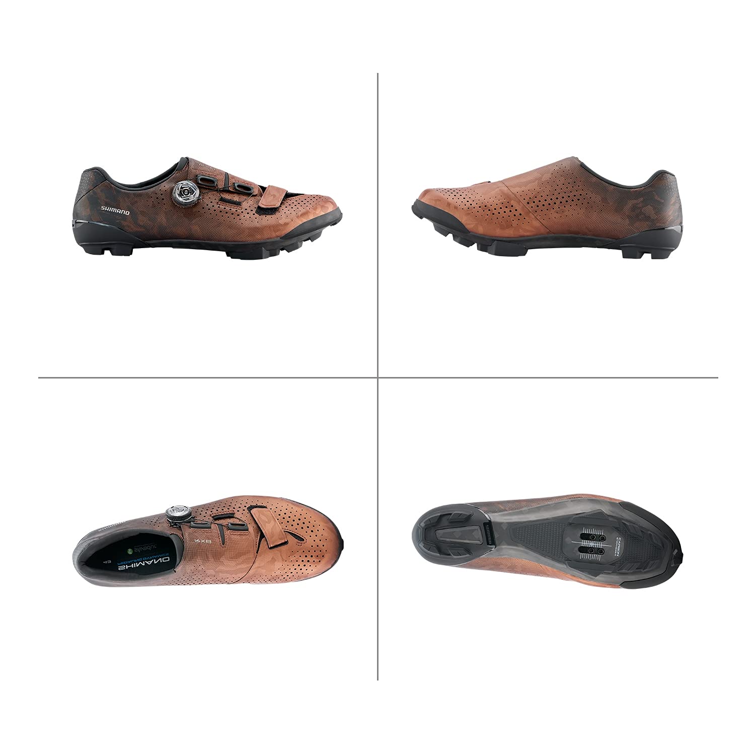 SHIMANO SH-RX800 High-Performance SPD Men's Gravel Racing Shoe, Bronze, 11-11.5