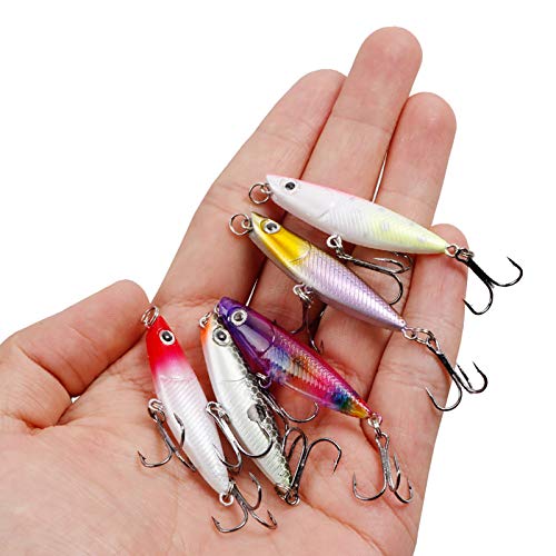 Bionic Hard Bait, 45mm Mini Lifelike Bionic Hard Bait Fake Fish Lure with Hooks Fishing Gear Tools - Black