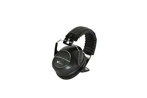Earmuffs hearing protection with low profile passive folding design 26dB NRR and reduces up to 125dB, black