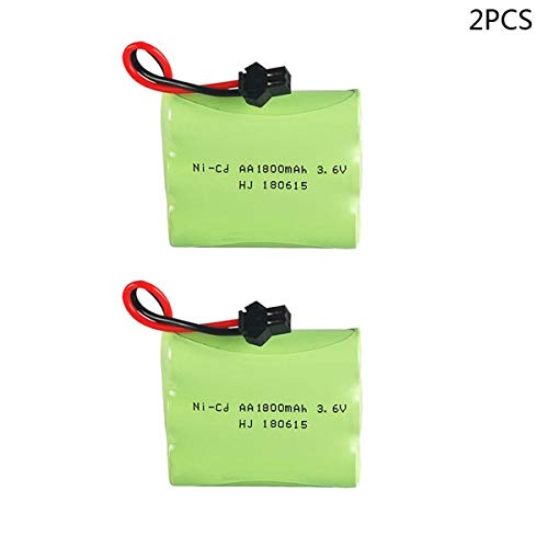 Parts & Accessories 2PCS 3.6v NICD Battery Pack 3.6V 1800mah Ni-CD Battery for Remote Control Toy Car Boat Truck Model RC Toys Battery - (Color: 1PCS)