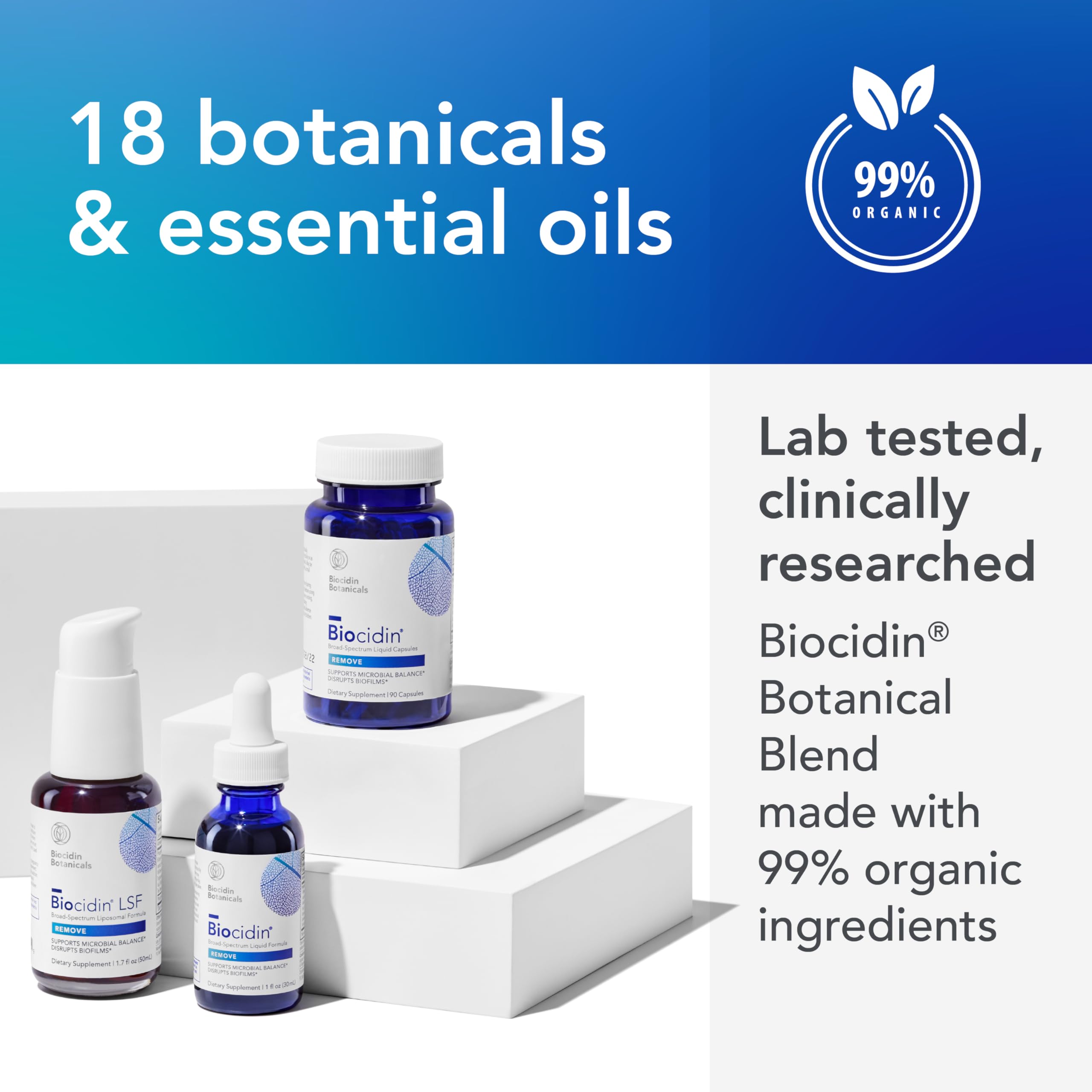 Biocidin Capsules - Gut Cleanse Process & Immune Support Supplement - Supportive Biofilm Disruptor - Promote Digestive Health & Microbial Balance - 18 Botanical Blend (90 Vegan Capsules)