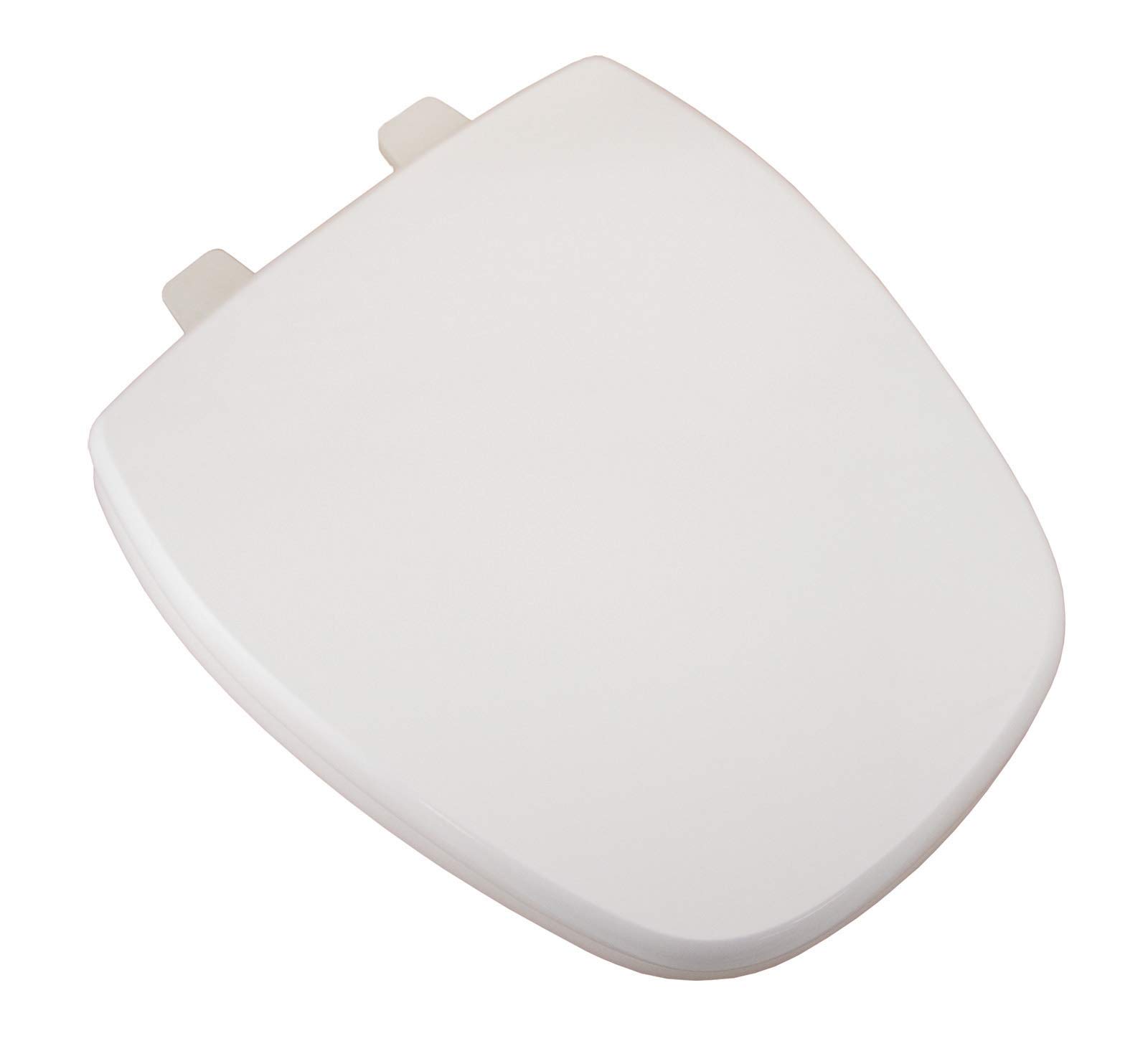 Comfort Seats C1B4R49-00 Deluxe MDF Wood Rounded Toilet Seat and Plastic Hinges, White