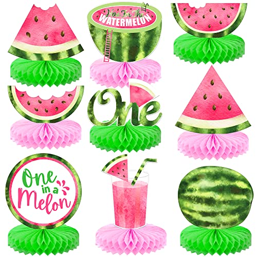 KatchOn, One In A Melon Centerpieces for Tables - 9 Pieces | One In A Melon Party Decorations 1st Birthday, Watermelon Birthday Decorations | Watermelon Party Decorations, Watermelon Table Decorations
