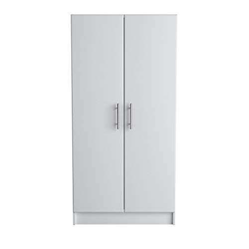 Prepac Elite 2 Door Standing Storage Cabinet, 16" D x 32" W x 65" H, White