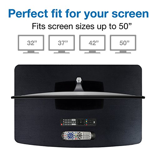 Mount-It! TV Turntable Stand, Rotating Swivel TV Base 32, 37, 40, 42, 47, and 50" TVs, 29 mm Thick Wood, Black