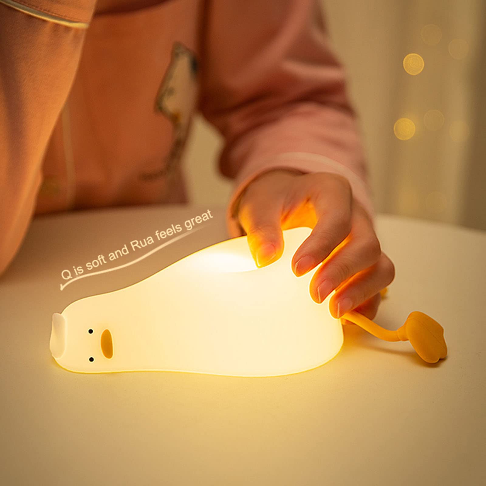 Cute Night Light Duck Lights Touch Nursery Lamp Baby Silicone Nightlight Funny Lamps for Kids Bedroom Bedside