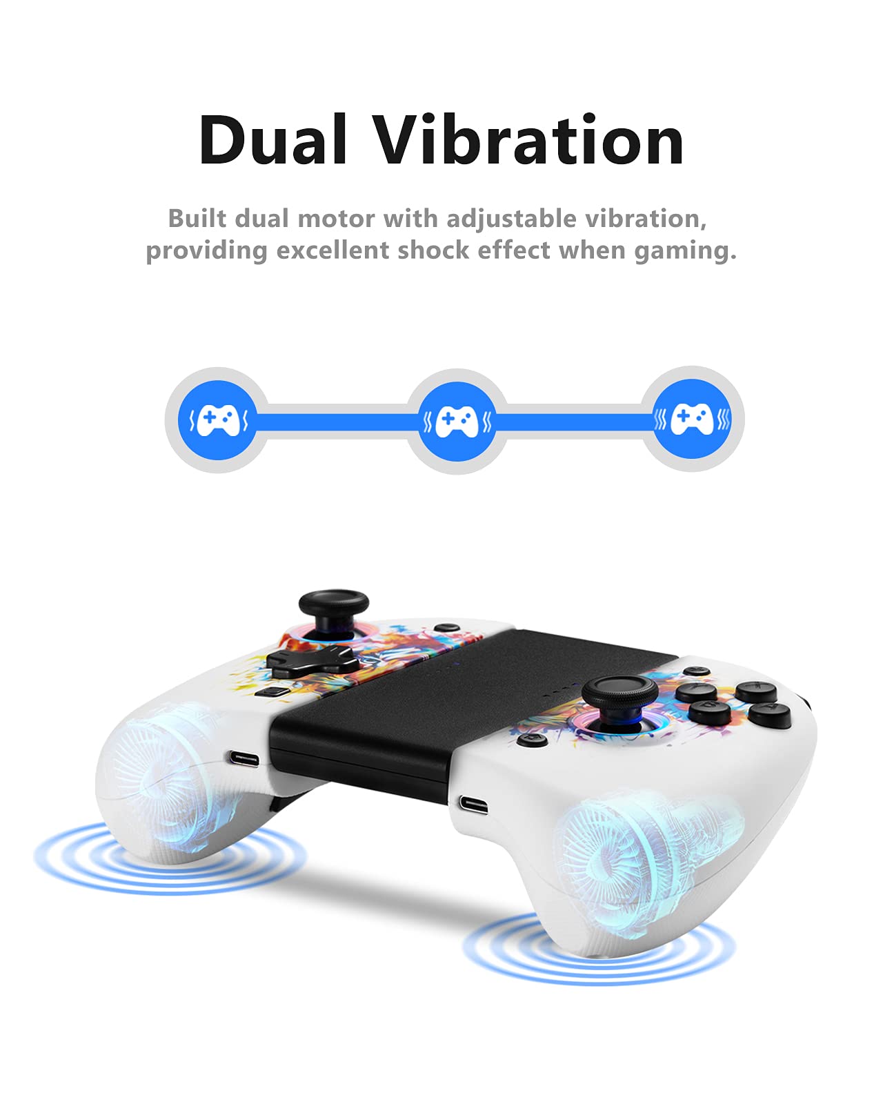 binbok Joy Pad Controller for Switch/OLED, Joy Con Replacement Switch Controller 8 Colors Adjustable LED Joypad Controller with Back Map Button/Turbo/Motion Control(Year of the Tiger Limited Edition)