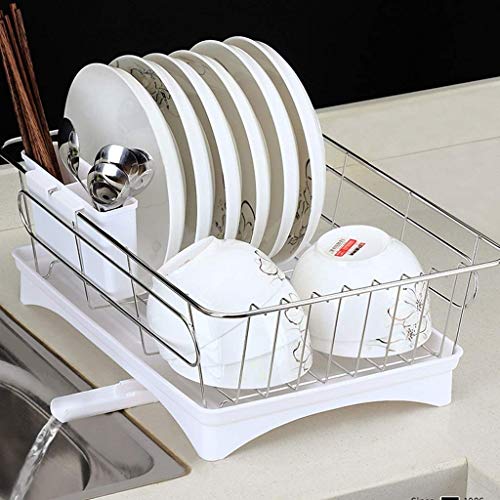 STRAW Dish Drying Rack, 304 Stainless Steel Over the Sink Dish Rack, in Sink or On Counter Dish Drainer Utensil Holder
