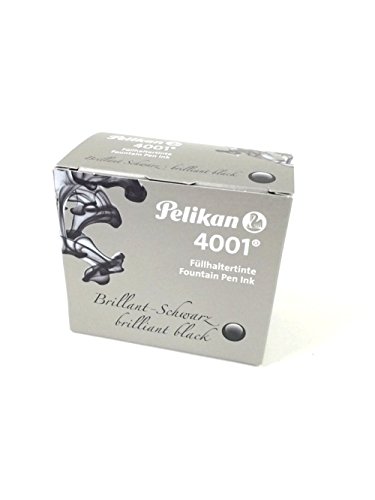 Pelikan 4001 Bottled Ink for Fountain Pens, Brilliant Black, 62.5ml, 1 Each (329144)