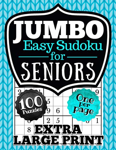 Jumbo Easy Sudoku for Seniors: Large Print Puzzle Book for Elderly Adults | One Puzzle Per Page