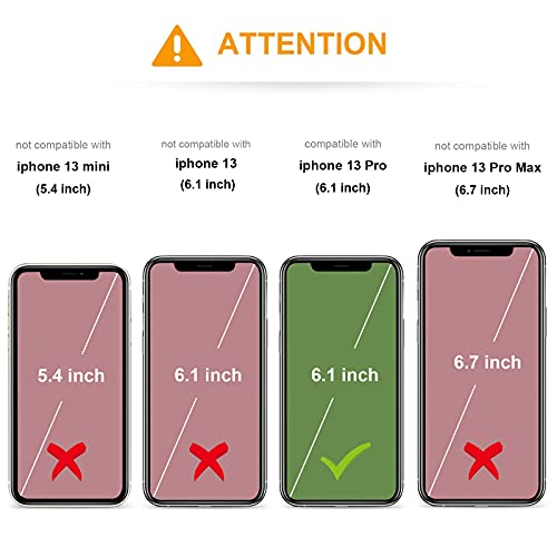 KIHUWEY Compatible with iPhone 13 Pro Case Wallet with Credit Card Holder, Premium Leather Magnetic Clasp Kickstand Heavy Duty Protective Cover for iPhone 13 Pro 6.1 inch(Black)