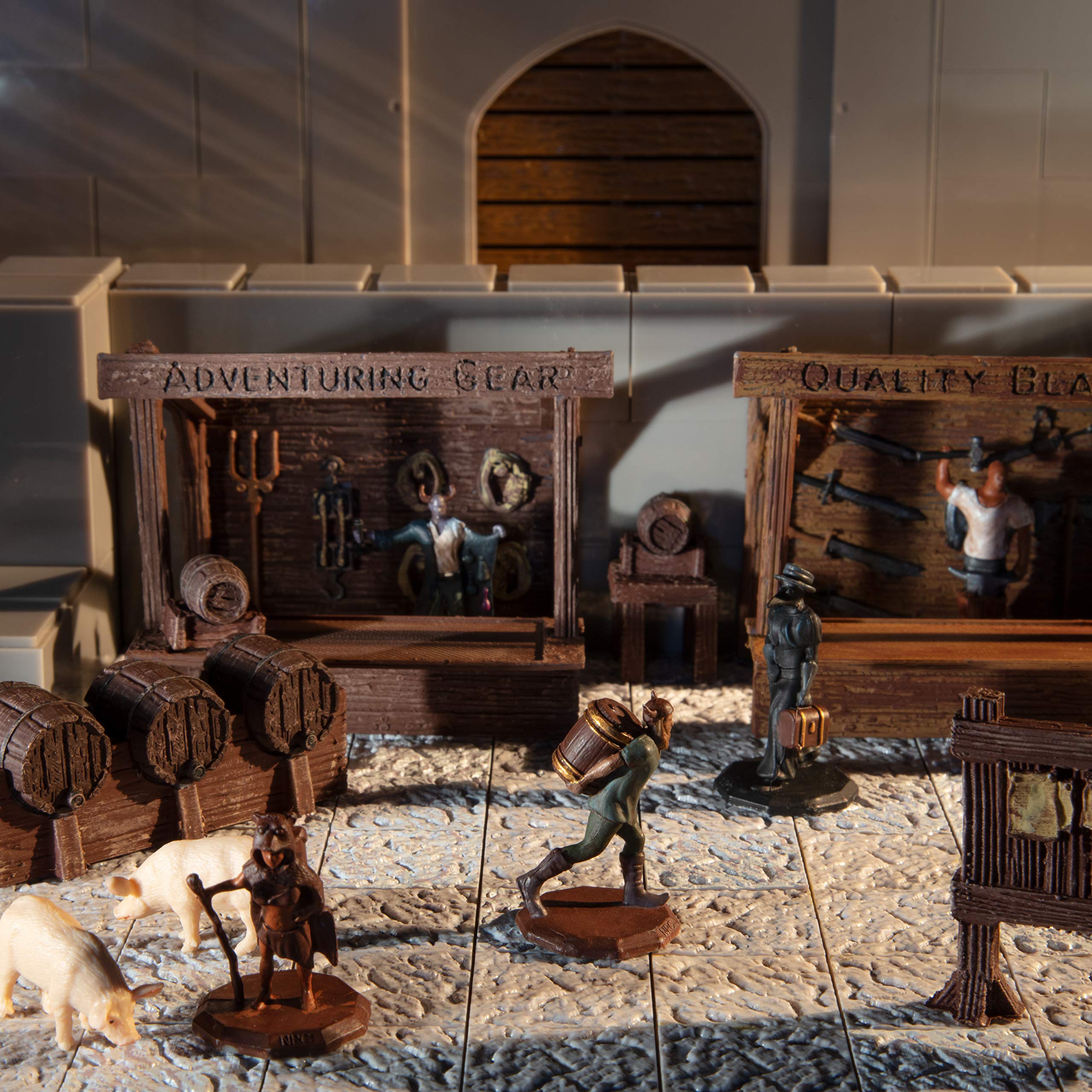 Townsfolk Mini Fantasy Bulk Figures Set- 64 Hand-Painted Miniatures (2x of 32 Unique Sculpts)- 1" Hex Nobility, Merchants, and more- Compatible w DND Dungeons Dragons, Pathfinder, RPG Tabletop Games