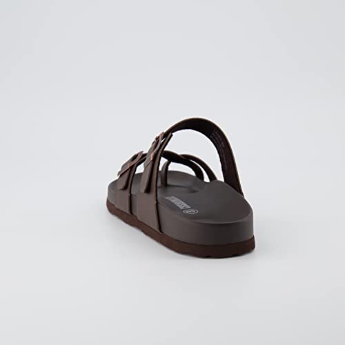 CUSHIONAIRE Women's Laker soft footbed Sandal with +Comfort, Dark Brown 7.5