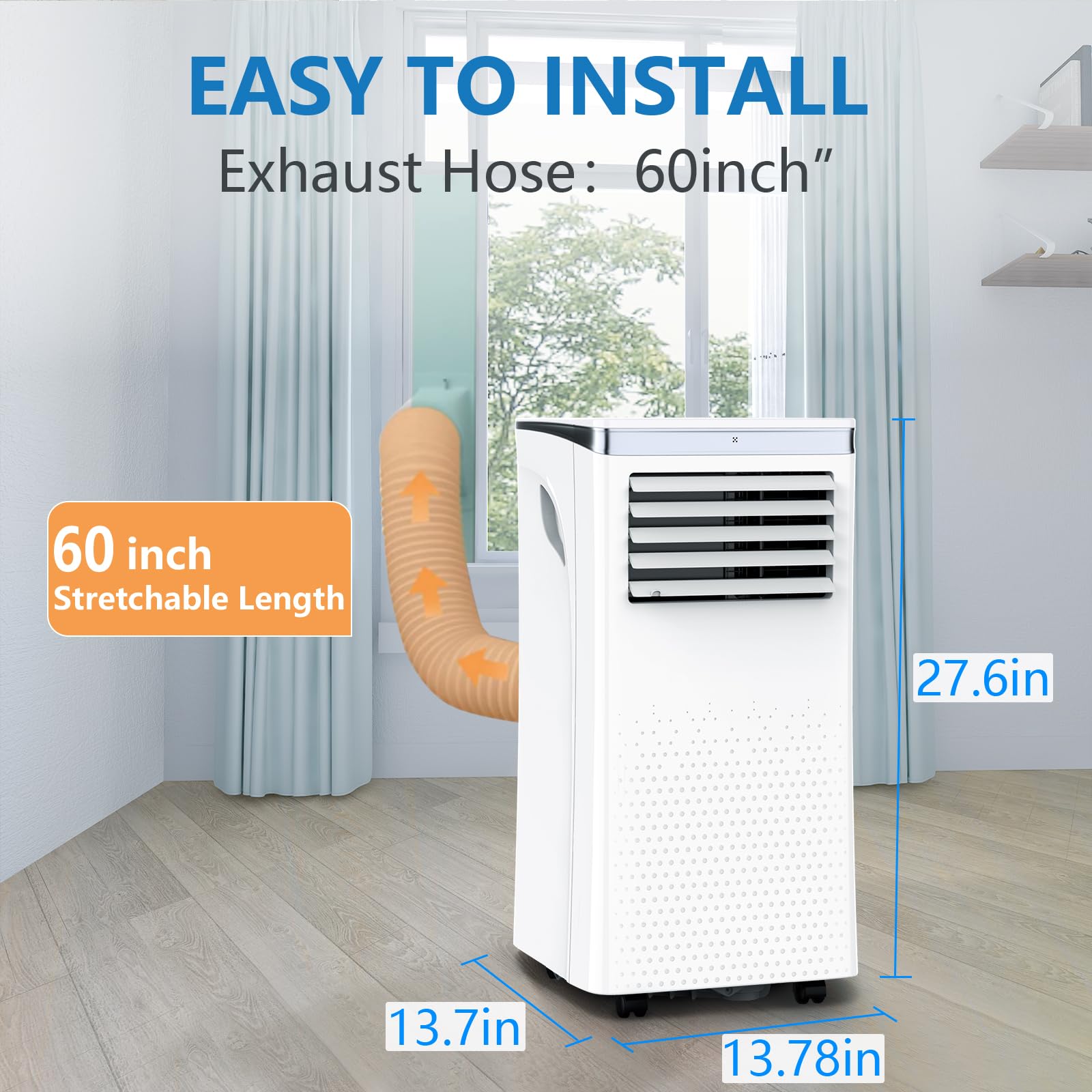 COWSAR 10000 BTU Portable Air Conditioner 4-in-1 Portable AC Unit Cool up to 400 sq.ft, Portable Air Conditioners with Remote Control Mini Air Conditioner 24 Timer <54 dBA