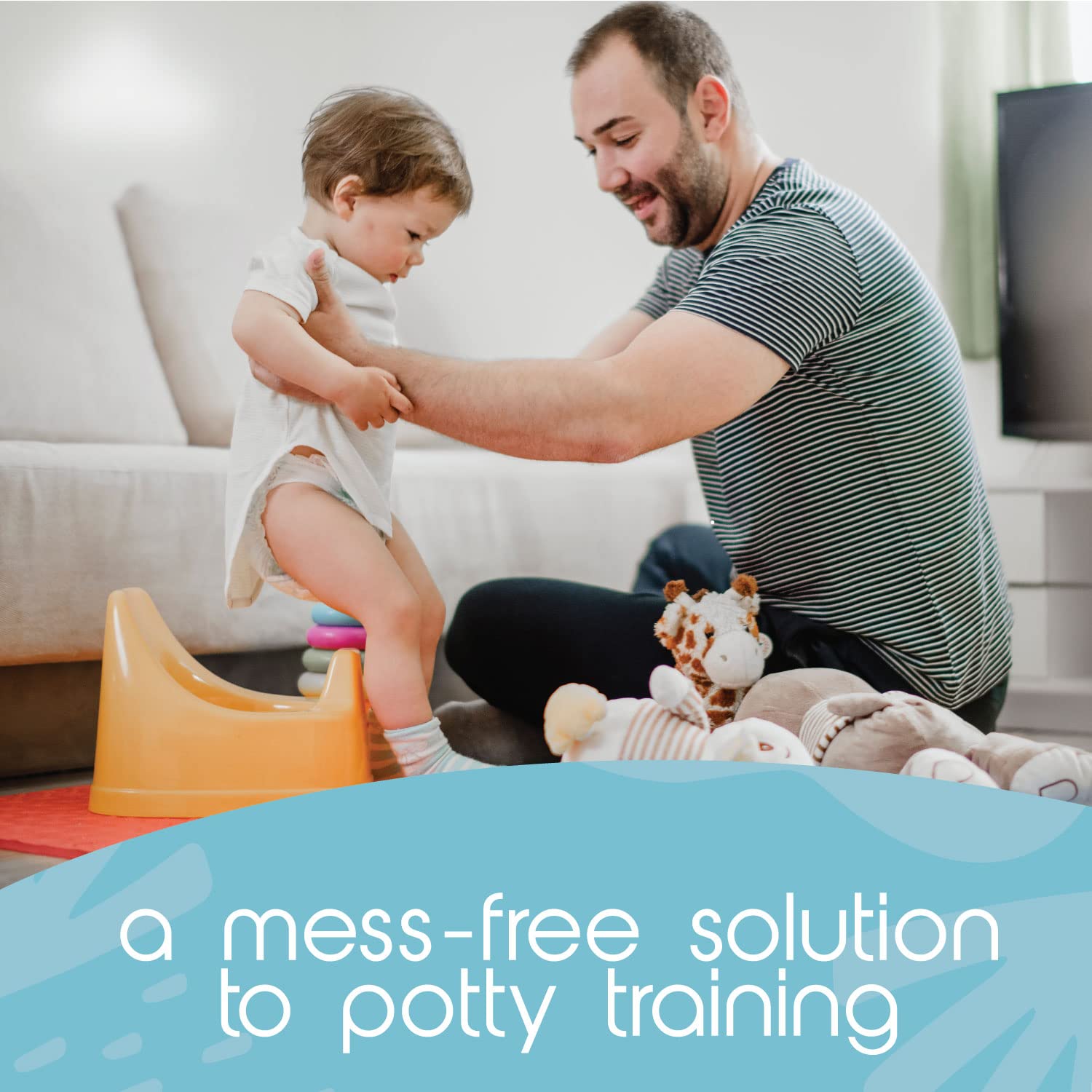 TidyTots Disposable Potty Chair Liners and Pads for Potty Training Toddlers | XL Combo Travel Refill Pack of 32 Disposable Potty Liners for Toddlers and 32 Absorbent Pads | Keeps Potty Seat Clean