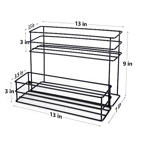 kimilus 8 Bottle Capacity Coffee Syrup Organizer 2 Tier Coffee Syrup Stand Shelf for Coffee Bar Kitchen Small Wine Rack for Bar Family Storage for Syrup Wine Dressing
