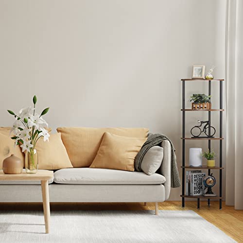 LIANTRAL 5 Tier Corner Shelf, 49.8β Corner Shelf Stand, Corner Bookshelf Plant Stand, Storage Shelf for Bathroom, Living Room, Kitchen, Home Office