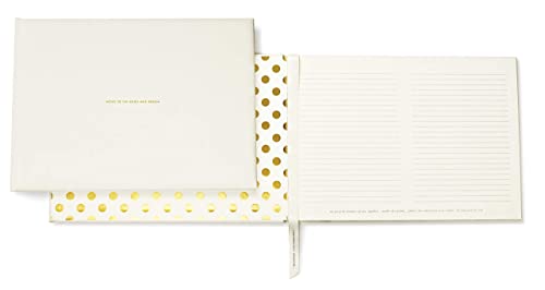 Kate Spade New York Wedding Guest Book, Bridal Journal Includes 17 Lined Pages, 35 Blank Cards and Envelopes, and Ceremony Sign, Gold Dots