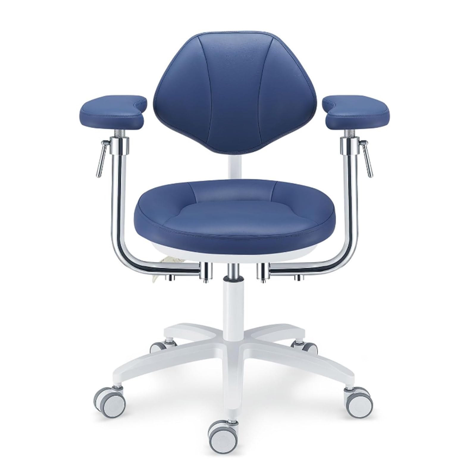 Dental Chair Dentist Stools Dental Assistant Chair with Back Support Rotatable Armrest Microfiber Leather Mobile Chair Doctor's Stool Height Adjustment,B3
