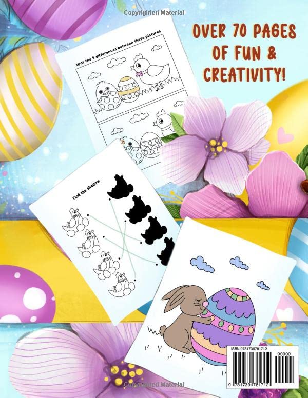 Fun Easter Activity Book For Kids 4-8: Color-by-Number, Dot-to-Dot, Pictures, Spot The Difference & More!