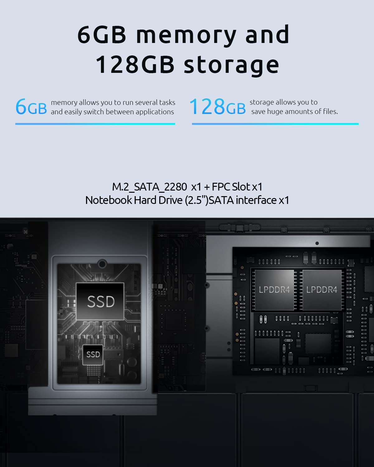 Bmax Mini PC B2 S 6GB DDR4/128GB eMMC, N4020 (up to 2.8 GHz) Micro Desktop Computer, 60Hz Dual Display HTPC, Gigabit Ethernet, Dual-Band Wi-Fi/HDMI VGA Port BT 4.2 USB 3.0 x4