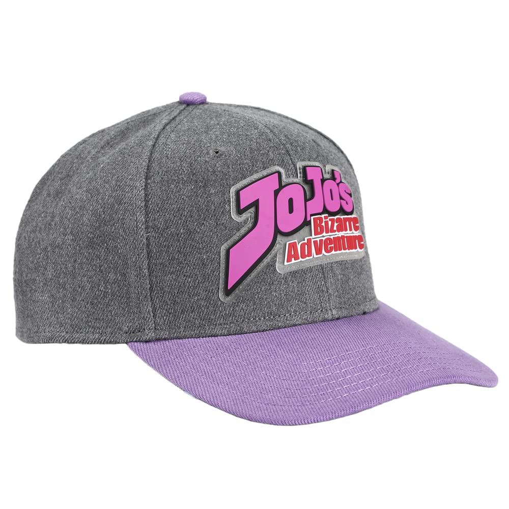 Bioworld JoJo's Bizarre Adventures Anime Cartoon Logo Under Bill Art Snapback Hat Grey