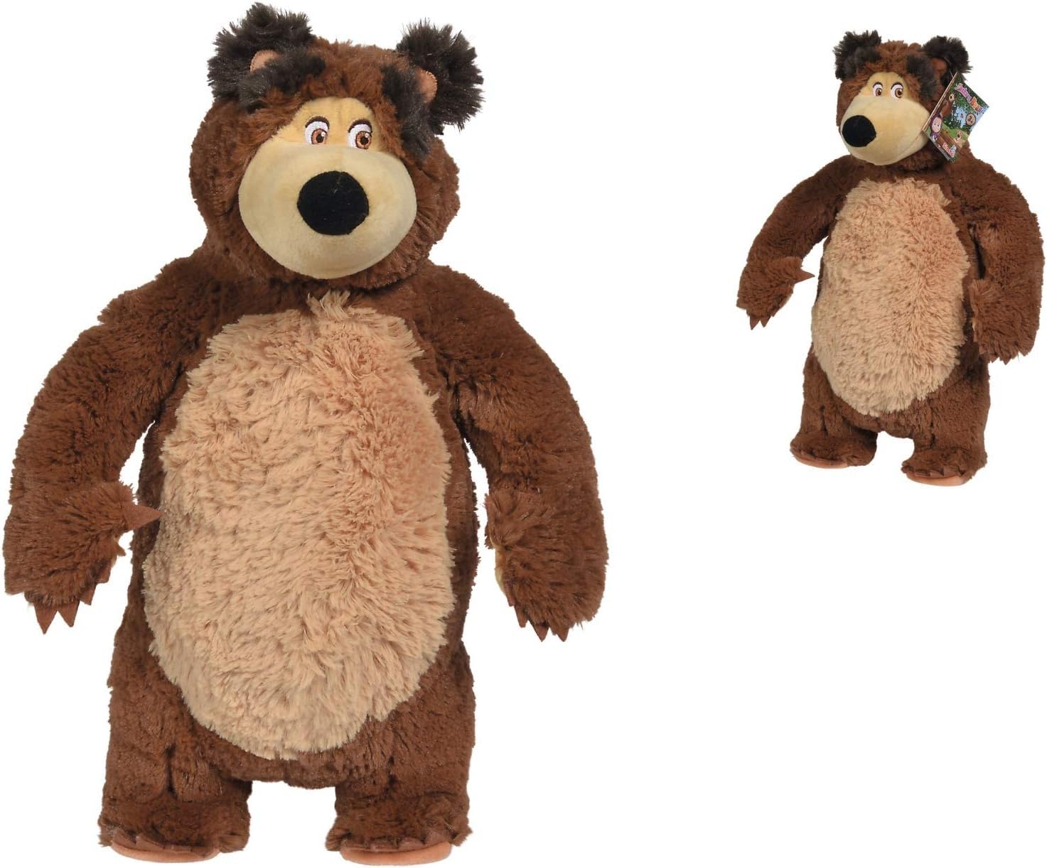 Masha and the Bear Masha Plush Bear, Toys for Kids, Ages 3+, brown