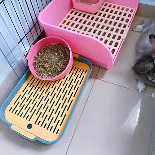 kathson Rabbit Litter Box Guinea Pig Training Litter Box Pet Toilet Potty Tray Small Animals Small Corner Litter Pan for Bunny Hamster Ferret Chinchilla Hedgehog(Writer)