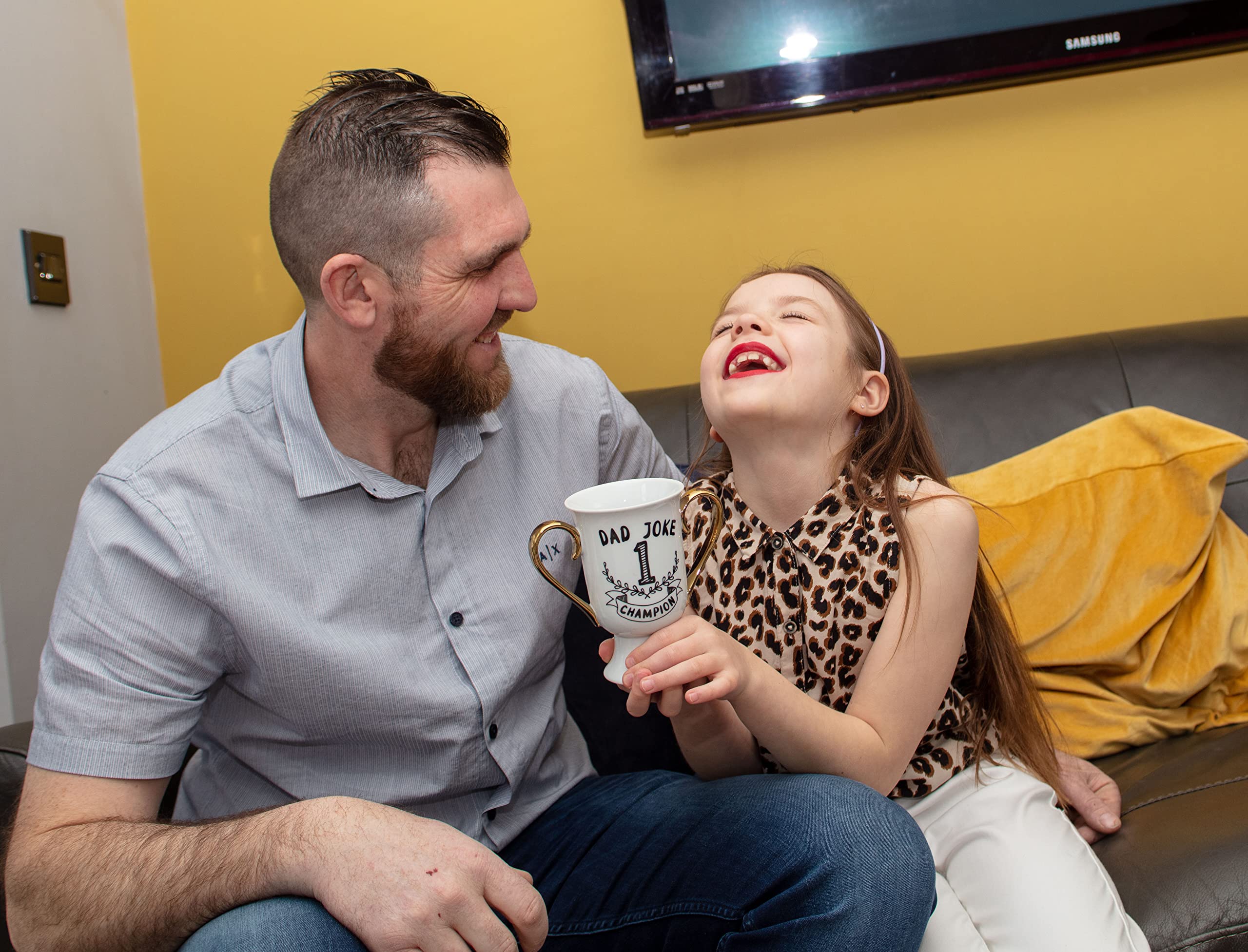 Boxer Gifts Dad Joke Number 1 Champion Trophy Mug | Fun Novelty Father's Day Gift For Dads