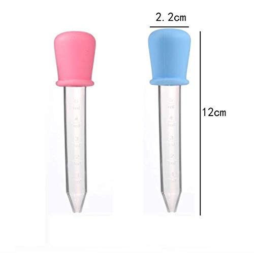 HLLMX 4 PCS Liquid Droppers Silicone and Plastic Pipettes for Kids Candy Mold, Gummy Bear, Gelatin Maker, Oil Science[ The capacity of 5 ml]