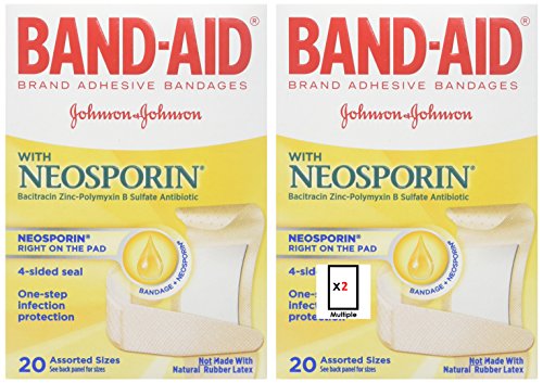 BAND-AID with Neosporin Bandages Assorted Sizes 20 Each (Pack of 2)
