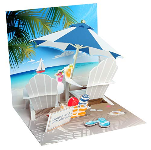 POP UP Greeting Card Tropical Beach All Occasion