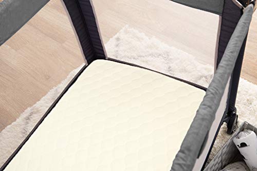 TL Care Waterproof Pack N Play Playard Mattress Protector, Quilted Fitted Protector Pad Cover Made with Organic Cotton Top Layer, 39" x 27"