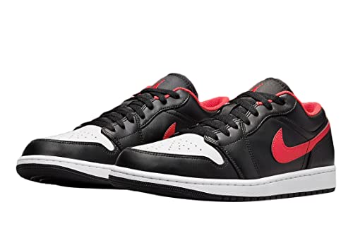 Nike mens Air Jordan 1 Low Shoes, Black/Fire Red-white, 11