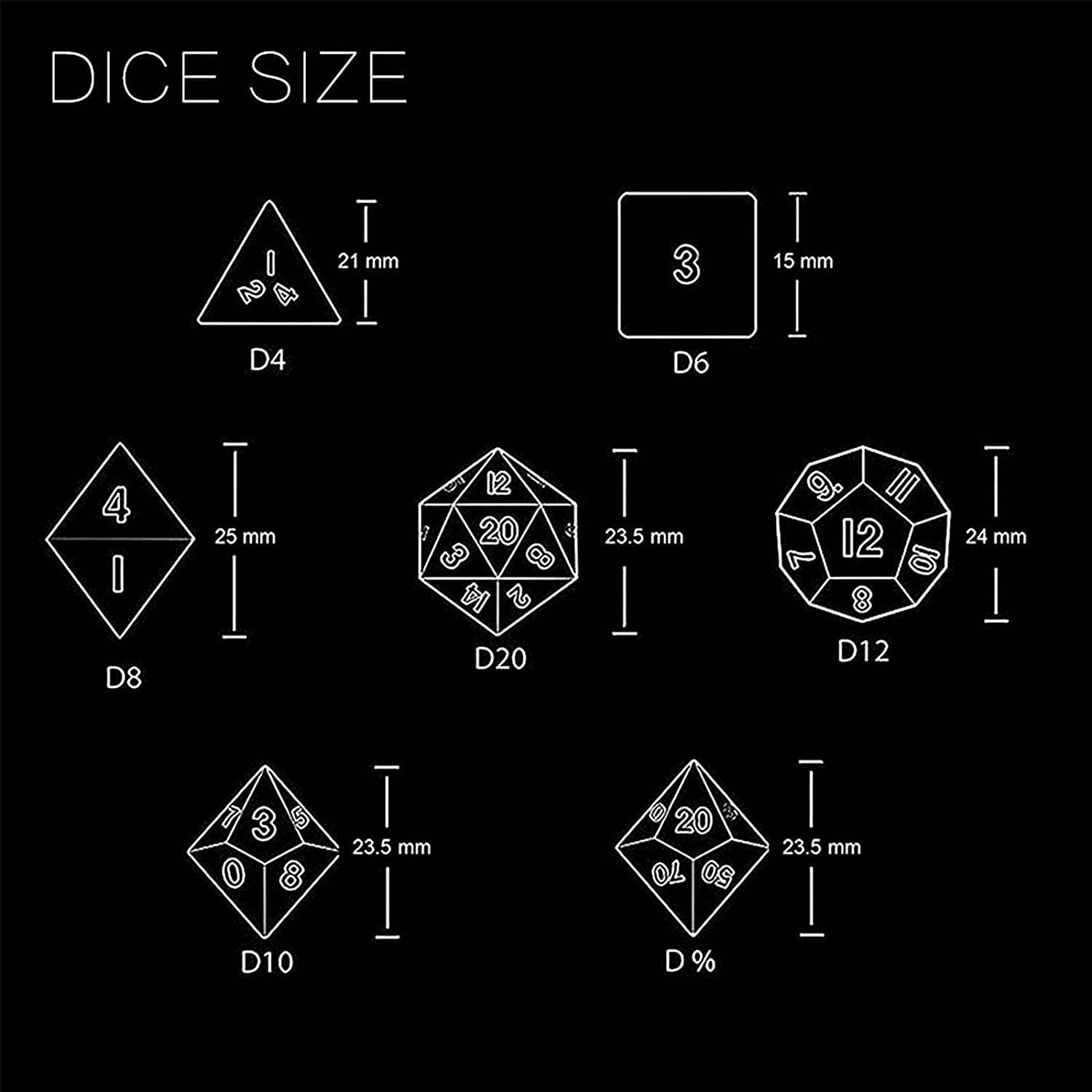 TAMYUN 7 Pieces DND Dice Set Amethyst Natural Gemstone Dice D4 D6 D8 D10 D00 D12 D20 and Dice Bag RPG Polyhedral Dungeons and Dragons Dice Toys