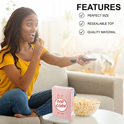 MT Products Popcorn Boxes for Party - 2.8 oz. (Pack of 50) - #4 Popcorn Buckets With Close Top - Great for Movie Theater, Circuses, and Stadium